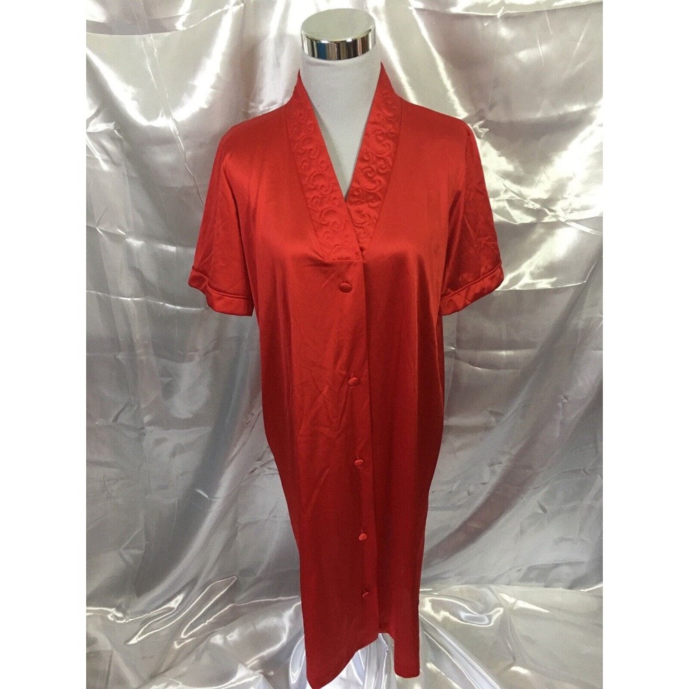 Vintage Jc Penny Nightgown Robe Button Front Nylon An… - Gem